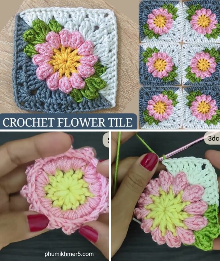 Crochet Flower Tile Granny Square - Free Patterns