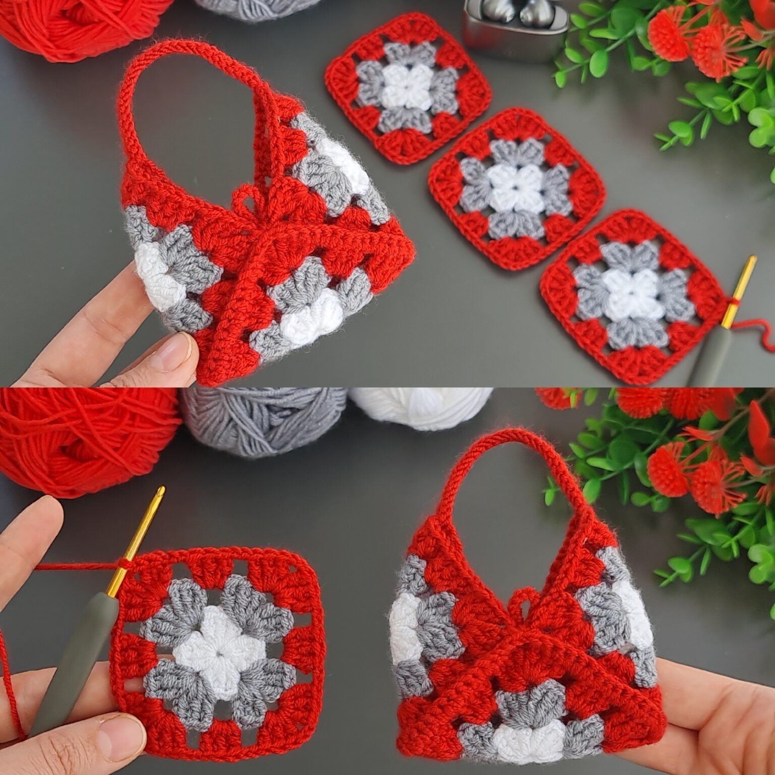 Crochet Mini Bag Purse Keychain - Free Patterns