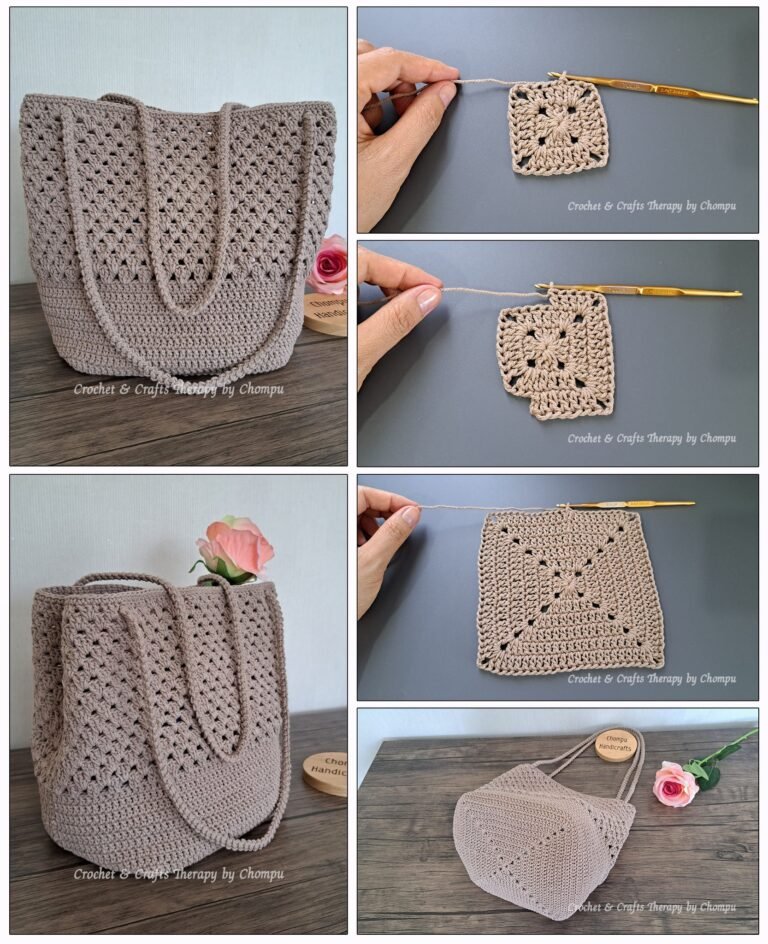 Crochet Tote Bag Step by Step Tutorial - Free Patterns