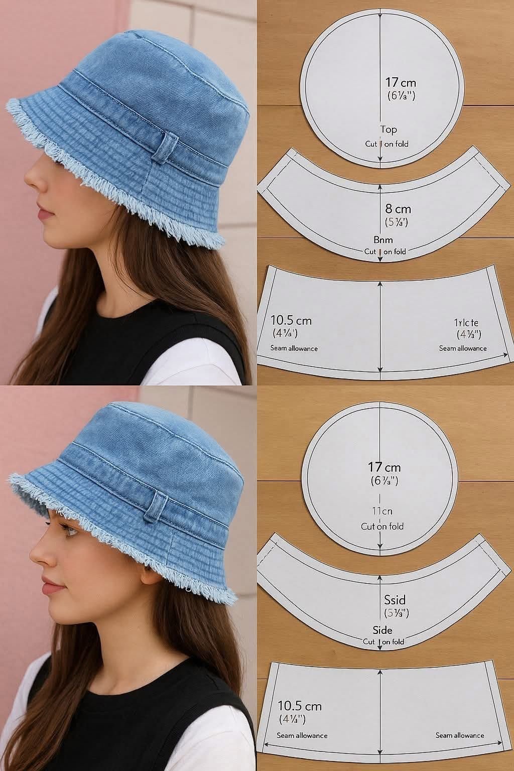 Denim Patchwork Hat - Free Patterns