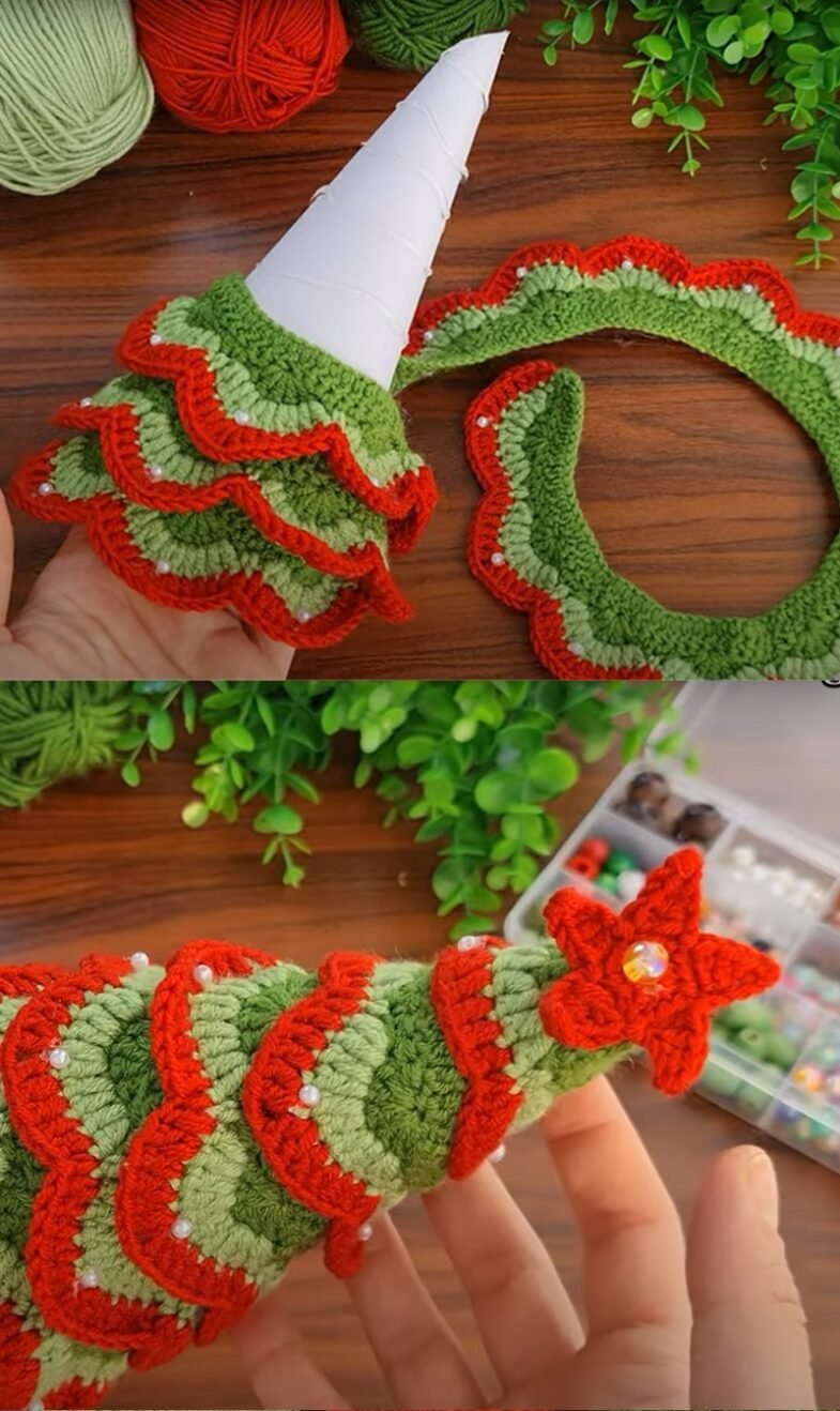 Rolled Crochet Christmas Tree - Free Patterns